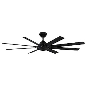 Hydra Smart Indoor and Outdoor 8-Blade Ceiling Fan 80in Matte Black with 3000K LED Light Kit and Wall Control works with Alexa, Google Assistant, Samsung Things, and iOS or Android App