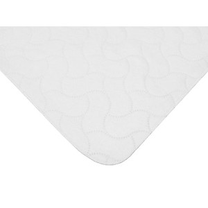 American Baby Company Waterproof Embossed Quilt-Like Flat Bassinet Protective Pad Cover White 15" X 33"