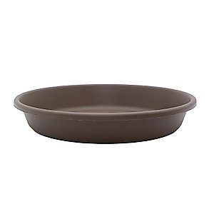 The HC Companies 17.5 Inch Round Plastic Classic Plant Saucer - Indoor Outdoor Plant Trays for Pots - 17.5"x17.5"x3" Chocolate