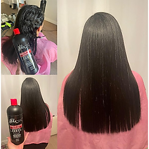 Alda Chocolate Brazilian Keratine Treatment Permanent Straightening Blowout 32 fl oz + Shampoo Clarifying 16 fl oz.