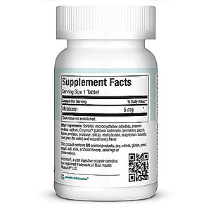 Maxi Health Extra-Strength Mel-O-Chew 5 MG Kosher Chewable Melatonin, Berry Flavor (100 Tablets)