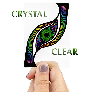 Brybelly Aces High - Clear Plastic Playing Cards Themed with Blacklight Celestial Artwork in a Clamshell Case - Standard Index, Thick Waterproof Playing Cards with 2 Jokers - 3.5 x 2.5-54 Card Deck