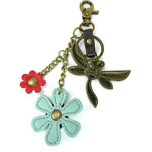 CHALA SWING Pack Smartphone Cross-Body Purse Purse Charm (Brown_ Dragonfly With Teal Flower)