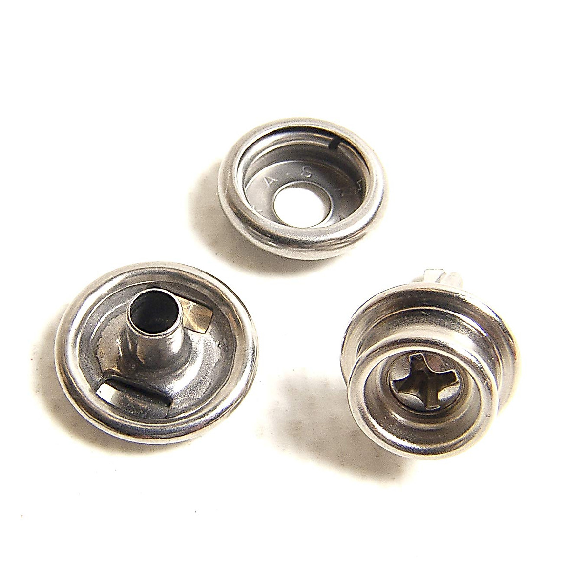 Snap Cap & Socket, 100% Stainless Steel w/ 1/2" Inch #8 Drill Point Self Drilling Screw Stud Select The Quantity You Need (50 of Each Piece)