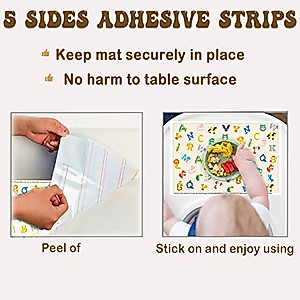Disposable Stick-on Placemats for Baby&Toddler&Kids,Placemats That Sick on Dining Table at Family、Restaurant and Travel,Toddler placemat,40 Pack 12x18in Alphabet Animals Waterproof Table Mat