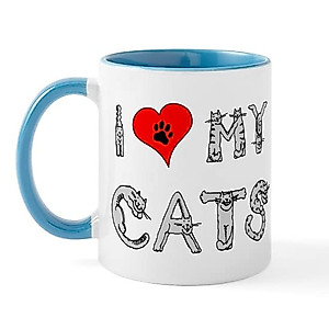 CafePress I Love My Cats/Heart Mug Ceramic Coffee Mug, Tea Cup 11 oz