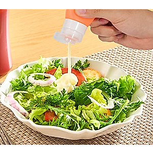 Webake 2oz Salad Dressing Container to Go, 5 Pack Condiment Squeeze Bottles Silicone Sauce Bottles with 2pcs Cleaning Brush, Leak Proof Mini Travel Containers