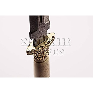 Skokie Knives Hand Made Damascus Steel Hunting Dagger Knife Handle Original Camel Bone with Perfect Grip