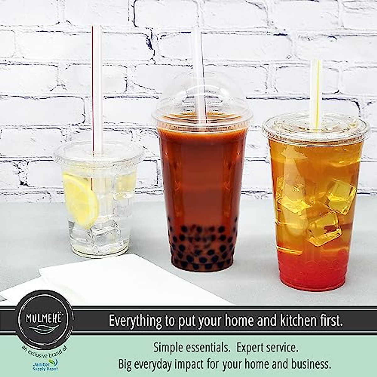 MULMEHË Individually Wrapped Long Jumbo Bubble Tea, Boba, and Smoothie Straws, 8.5", 500 per Pack