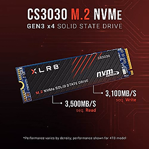 PNY XLR8 CS3030 250GB M.2 PCIe NVMe Gen3 x4 Internal Solid State Drive (SSD), Read up to 3,500 - M280CS3030-250-RB