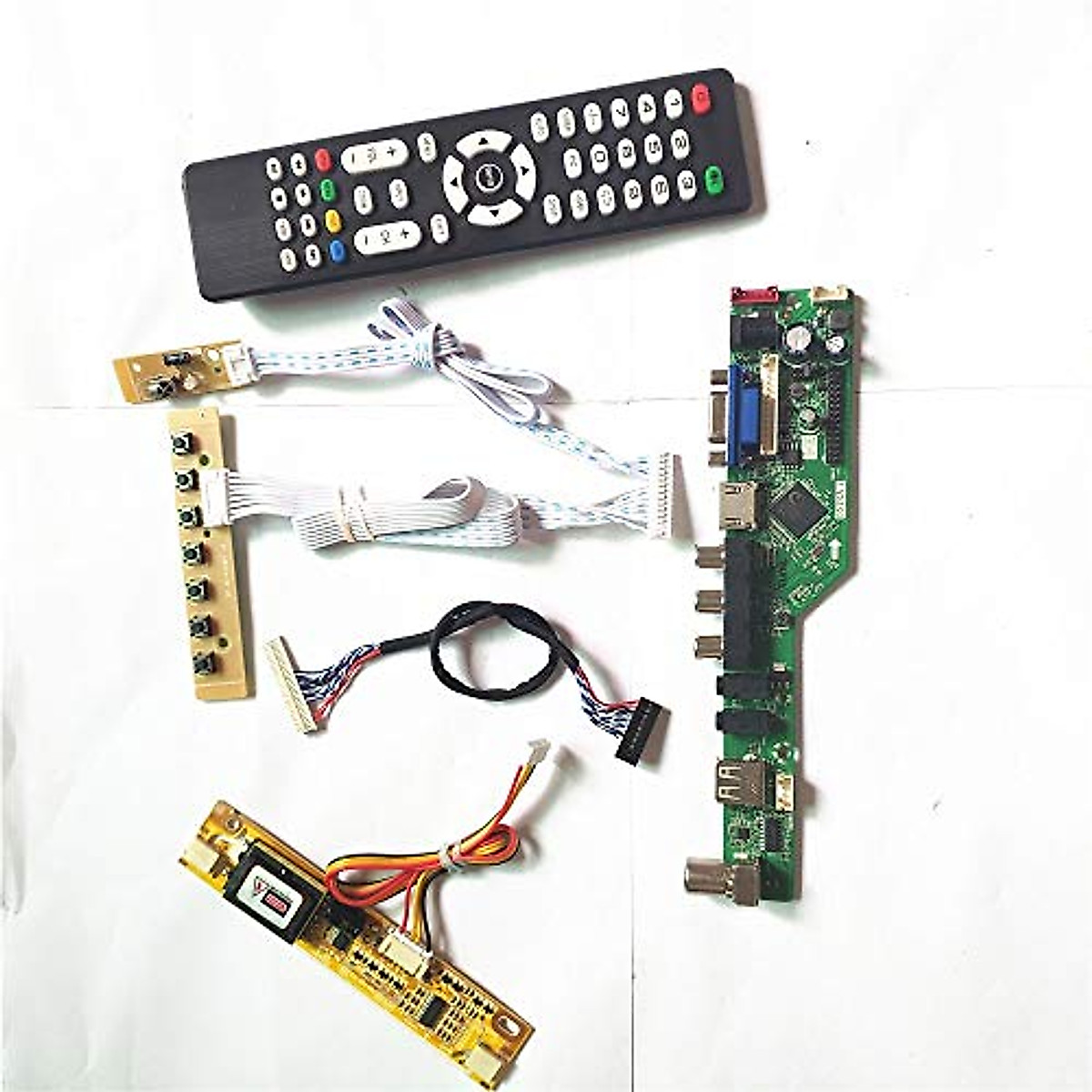 for MT185GW01 V.0 V.2 LVDS 2CCFL 30Pin HDMI VGA USB AV LCD Panel Monitor T.V53 Drive Card Board Keyboard+Remote+Inverter DIY kit (MT185GW01 V.0)