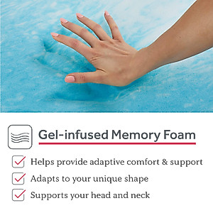 Sealy 1.5" SealyChill Gel Memory Foam Mattress Topper, Full, White