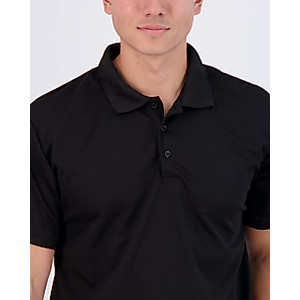 Real Essentials 3 Pack Mens Dry Dri Fit Polo Shirt Short Sleeve Golf Tennis Active Athletic Performance Work Sports Collared Business Casual Tee