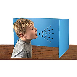 Flipside Products - 18" x 46.5" Blue Premium Corrugated Plastic Study Carrel, 12 Pack