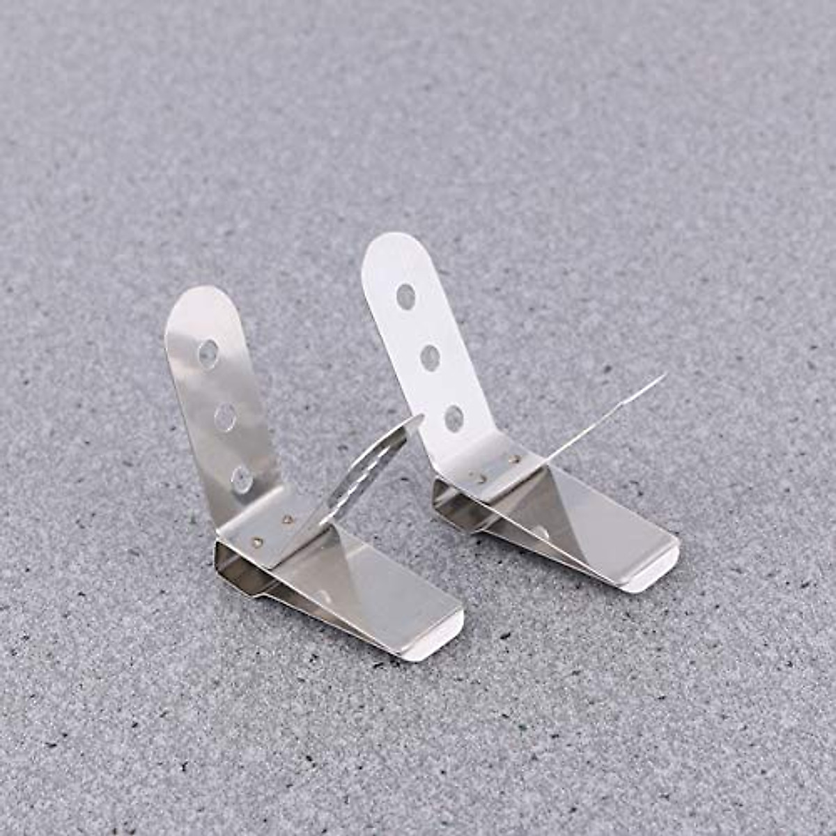 Yardwe 6pcs Thermometer Holder Stainless Steel Pot Clip Pan Clips Probe Holder Kitchen Tool for Fryer Coffee Table (Silver)