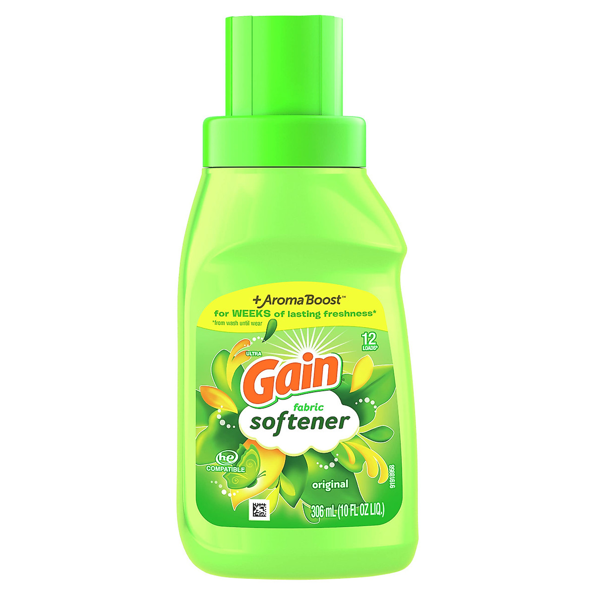 Gain Liquid Fabric Conditioner, Original Fabric Softener, 12 loads, 10 fl oz (Pack of 12)