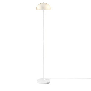 Globe Electric 67526 Dixon 65" 2-Light Floor Lamp, Matte White, Frosted Glass Shade, Vertical Pull-Chain Stepless Dimmer Switch