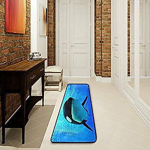 ALAZA Whale Swimming Under Water Collection Area Mat Rug Rugs for Living Room Bedroom Kitchen 2' x 6'