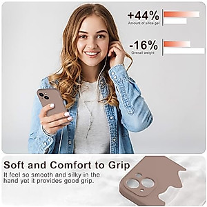 DEENAKIN for iPhone 13 Mini Case Silicone with Screen Protector - [Compatible with MagSafe] - Camera Protection - Slim Fit Protective Magnetic Phone Cover 5.4" for Men Women Girls - Light Brown