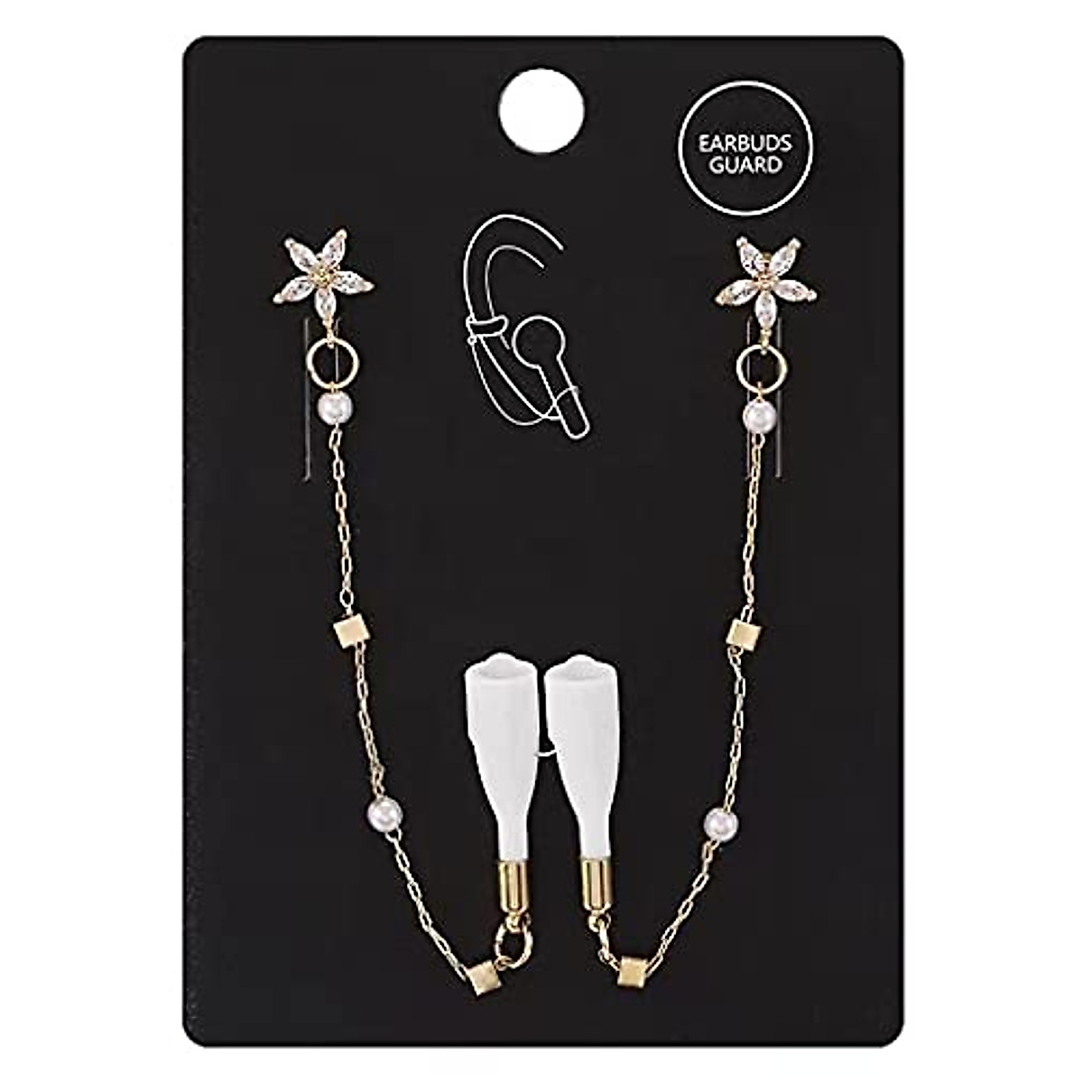 Airpod Earrings Anti Lost Earring Strap for Airpods (Need Ear Hole) Anti Lost Strap for Airpods Pro, Wireless Earhooks Earbuds Earphone Holder Connector, Compatible with Airpods 1 2 3