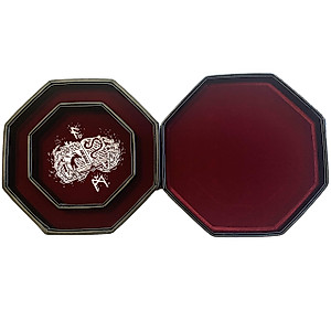 Fantasydice RED Orc Paladin Yin and Yang - Dice Tray - 8" Octagon with Lid and Dice Staging Area- Holds 5 Sets(7 Dice Set/Standard) for All Tabletop RPGs