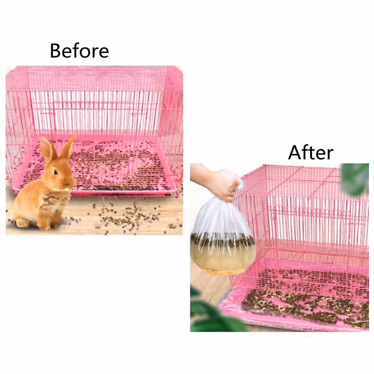 20 Pcs Disposable Small Animals Cage Liner Rabbit Guinea Pig Cage Liners Plastic Clear Bunny Cage Liner Bag Universal Toilet Film,Small Animal Bedding, Hamster Bunny Litter Pan Bags