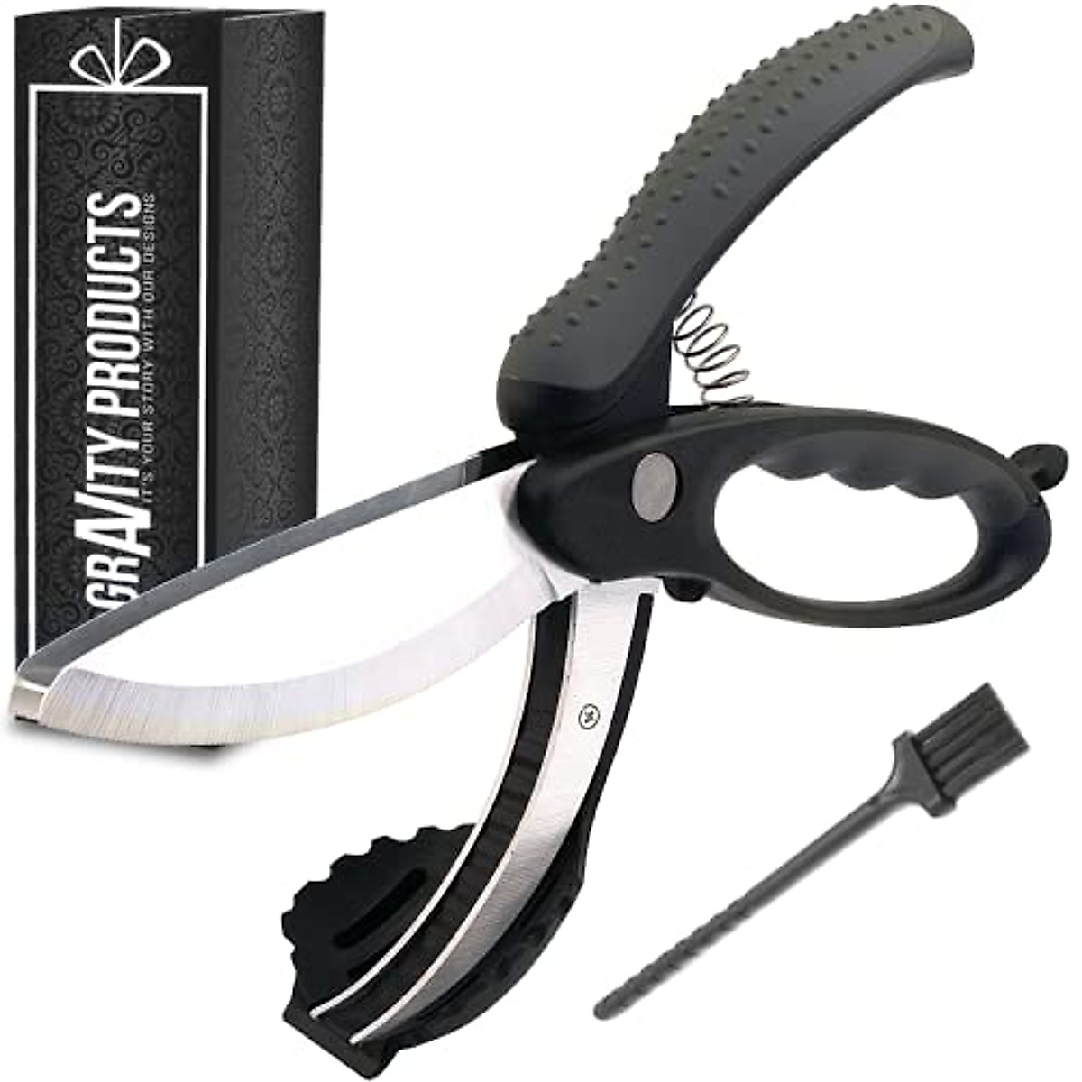 Toss and Chop Salad Tongs, Salad Chopper, Heavy Duty Kitchen Salad Scissors, Multifunction Double Blade Salad Cutting Tool (Black Salad scissor)