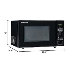 SHARP Black Carousel Cu. Ft. 1000W Countertop Microwave Oven (ISTA 6 Packaging), 1.1 Cubic Foot, 1000 Watts