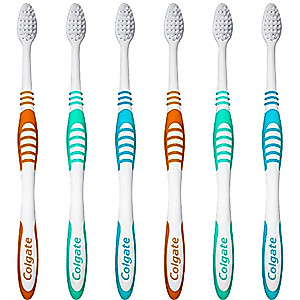 Colgate Wave Toothbrush, Ultra Compact , Soft (Colors Vary) - Pack of 6