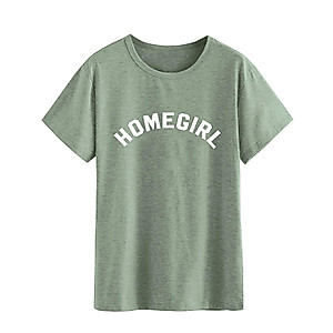 Ezcosplay Women HOMEGIRL Lightweight Casual Long Sleeve Pullover Sweatshirt Tops