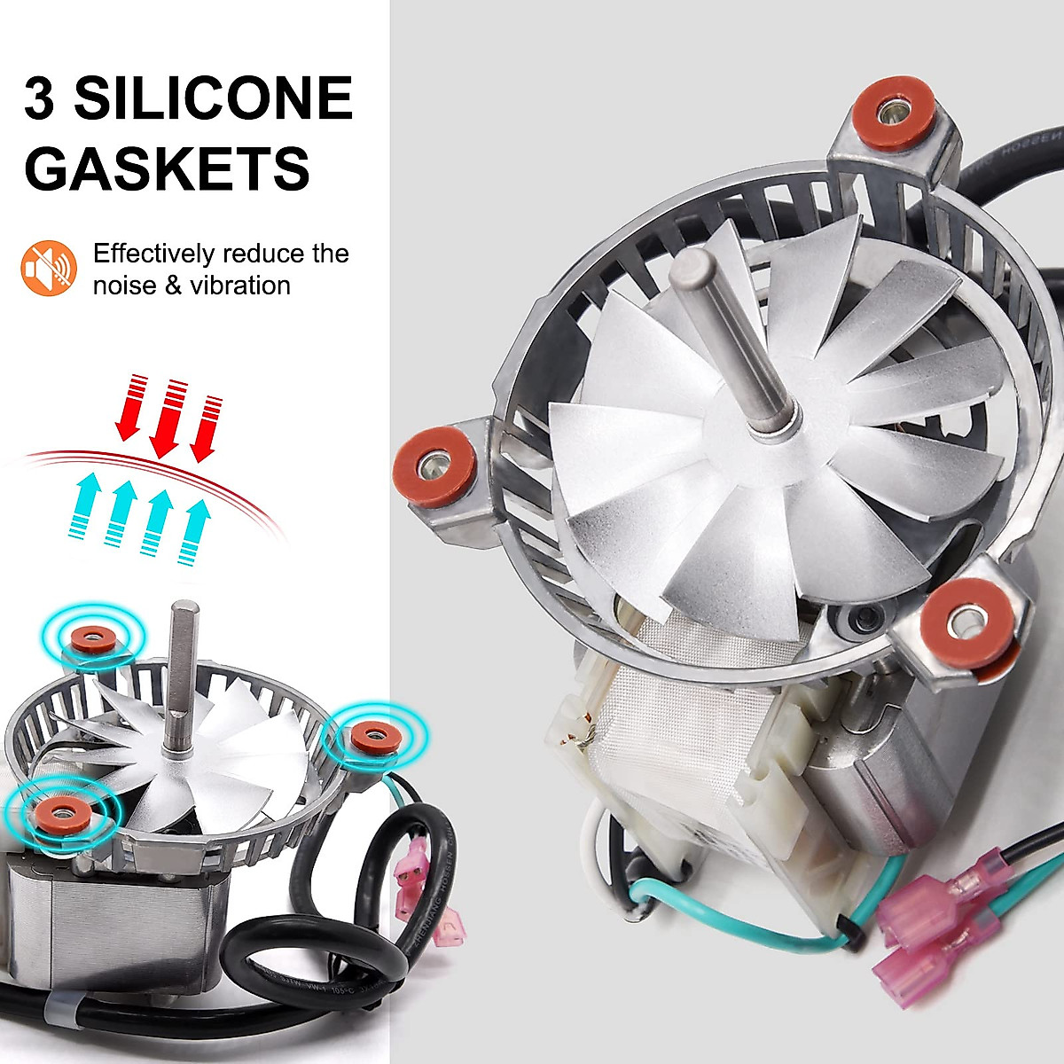 Criditpid 3-21-08639 Combustion Blower and 3-20-502221 Double Paddle Fan Blade for Harman P68, XXV, P43, P61, P38 Pellet Stoves