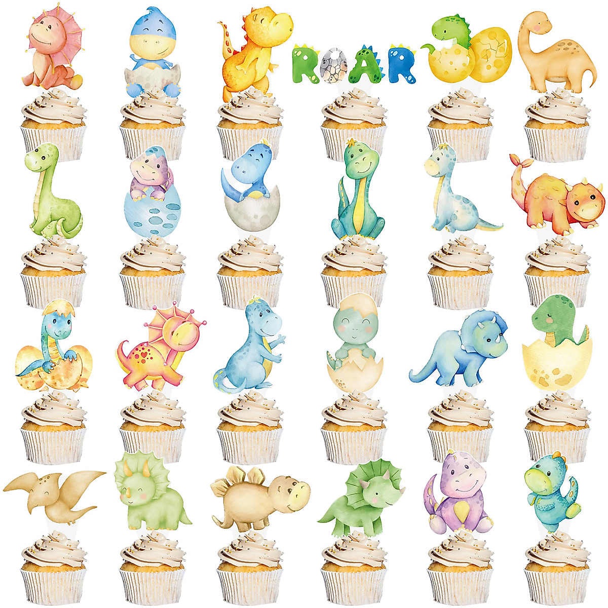 Dinosaur Baby Shower Decoration for Boy Dinosaur It's A Boy Banners Dinosaur Theme Hatching Soon Cake Cupcake Toppers Balloons for Dino Theme Birthday Pregnancy Celebration Party Decorations