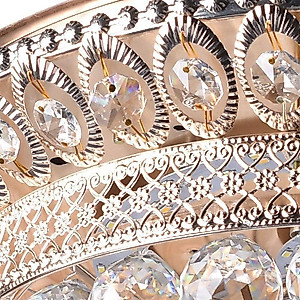 RuiWing 42" Modern Fandelier Crystal Ceiling Fans with Lights and Remote Gold LED Fan 3 Light Settings 3 Speeds Invisible Retractable Chandelier Fan for Dining Room Bedroom Restaurant