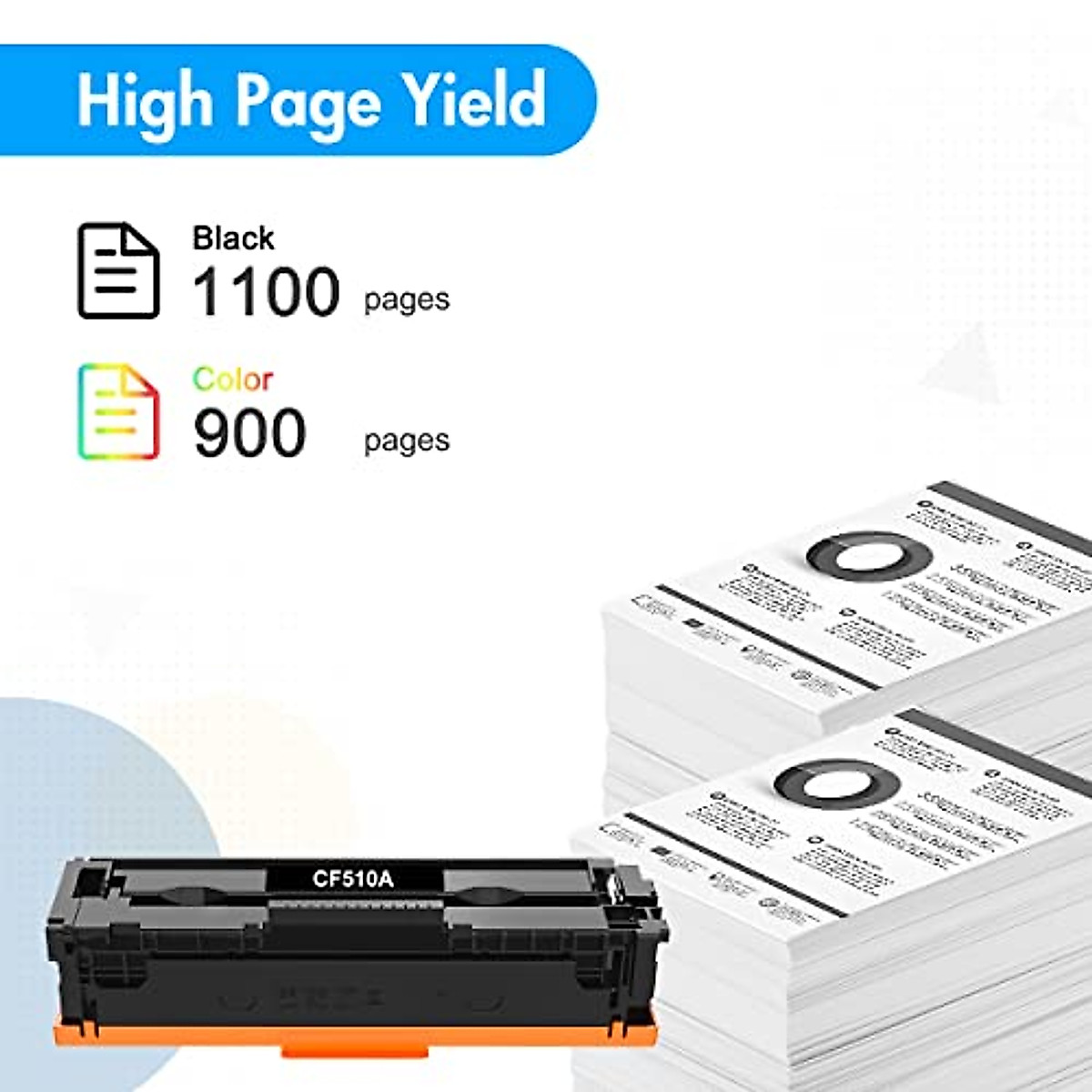 INFITONER 204A Toner Cartridges 4 Packs Compatible for HP 204A CF510A CF511A CF512A CF513A for HP Color Pro M180 M181 M180n M181fw M154nw M154a M154 Series Printer Ink ( Black Cyan Yellow Magenta )