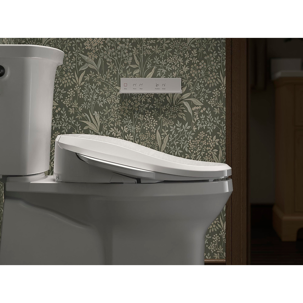 KOHLER 28229-0 K-28229-0 PureWash E725 Elongated Bidet Toilet Seat with Remote Control, White