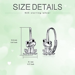 MEIDERBO Frog Earrings S925 Sterling Silver Hypoallergenic Frog Hoop Earrings Women Frog Jewelry Gifts for Daughter