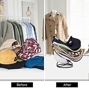 Geerna Hat Rack Dresser Desk Stand Display Cap Storage Organizer, Metal Hat Holder Up to 20 Ball Caps Storage Baseball Cap Rack Compact Hat Organization System for Dresser,Shelf, Closet