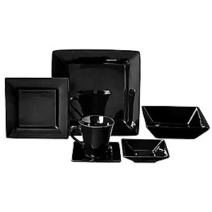 10 Strawberry Street Nova Square 45 pc Dinnerware Set, Black