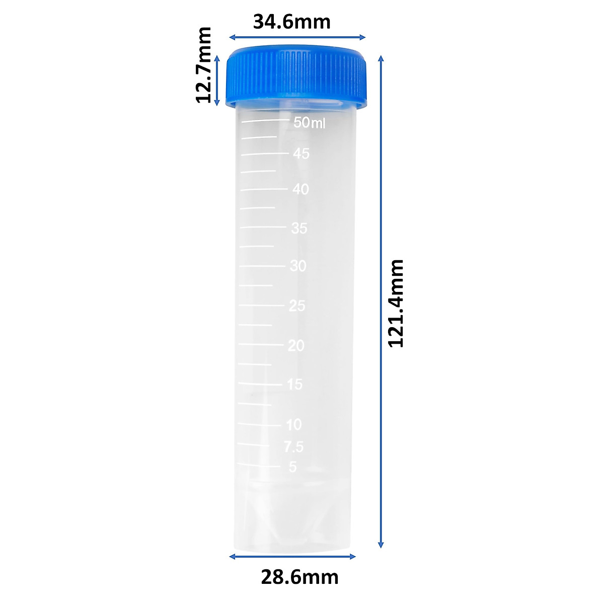 50 ml Conical Centrifuge Tube with Skirt, Self-Standing, up to 12000xg, Polypropylene (PP) (Pack of 50)