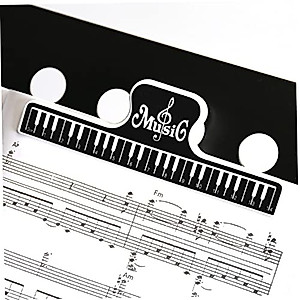 Havamoasa 2Pcs Music Book Clip Plastic Sheet Music Holders Page Marker Clips File Clips for Shops Home Office and School Black