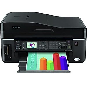 Epson WorkForce 600 Wireless All-in-One Printer (Black) (C11CA18201)