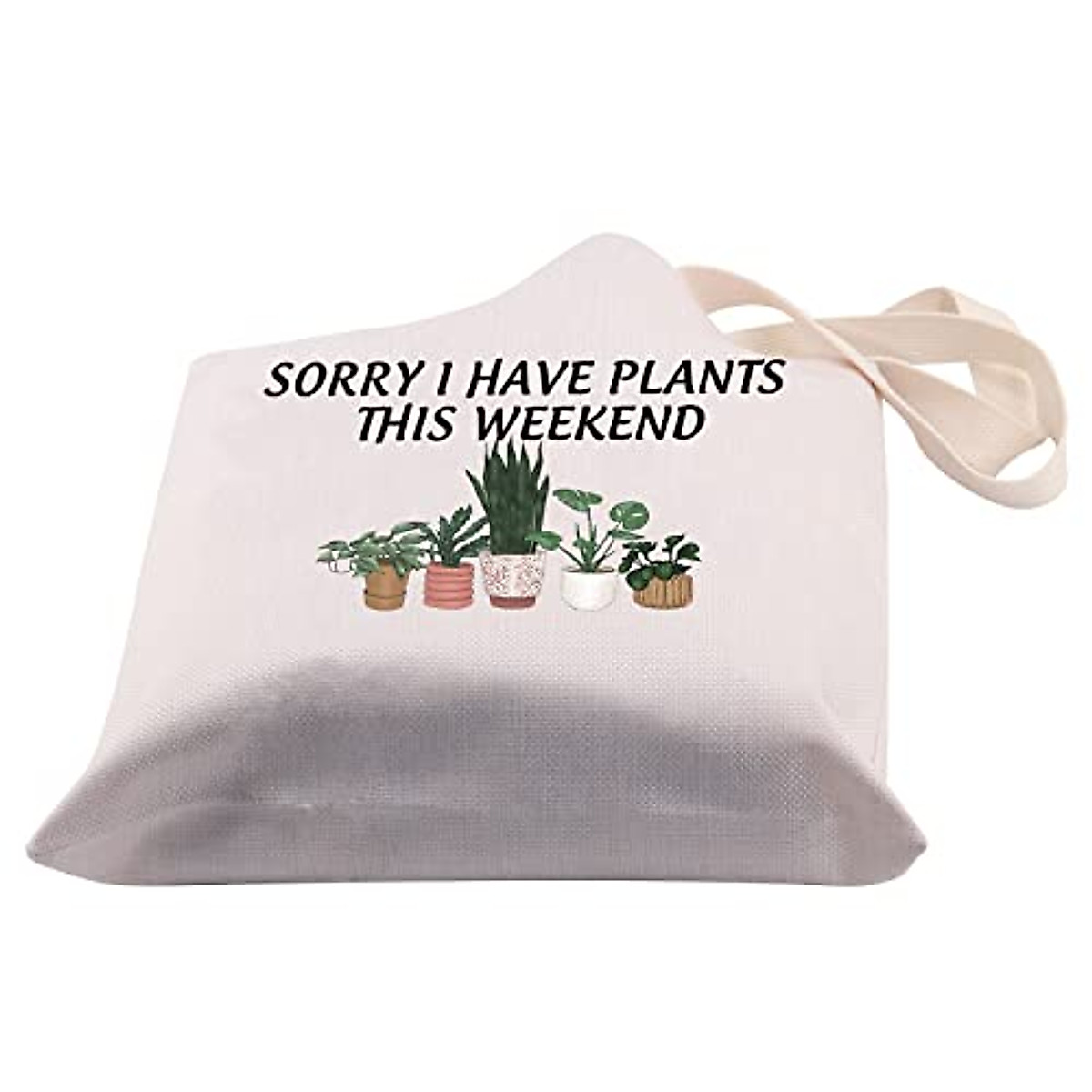 BDPWSS Plant Canvas Tote Bag Crazy Plant Lady Gift Sorry I Have Plants This Weekend Plant Lover Shoulder bag (Have plants TG)