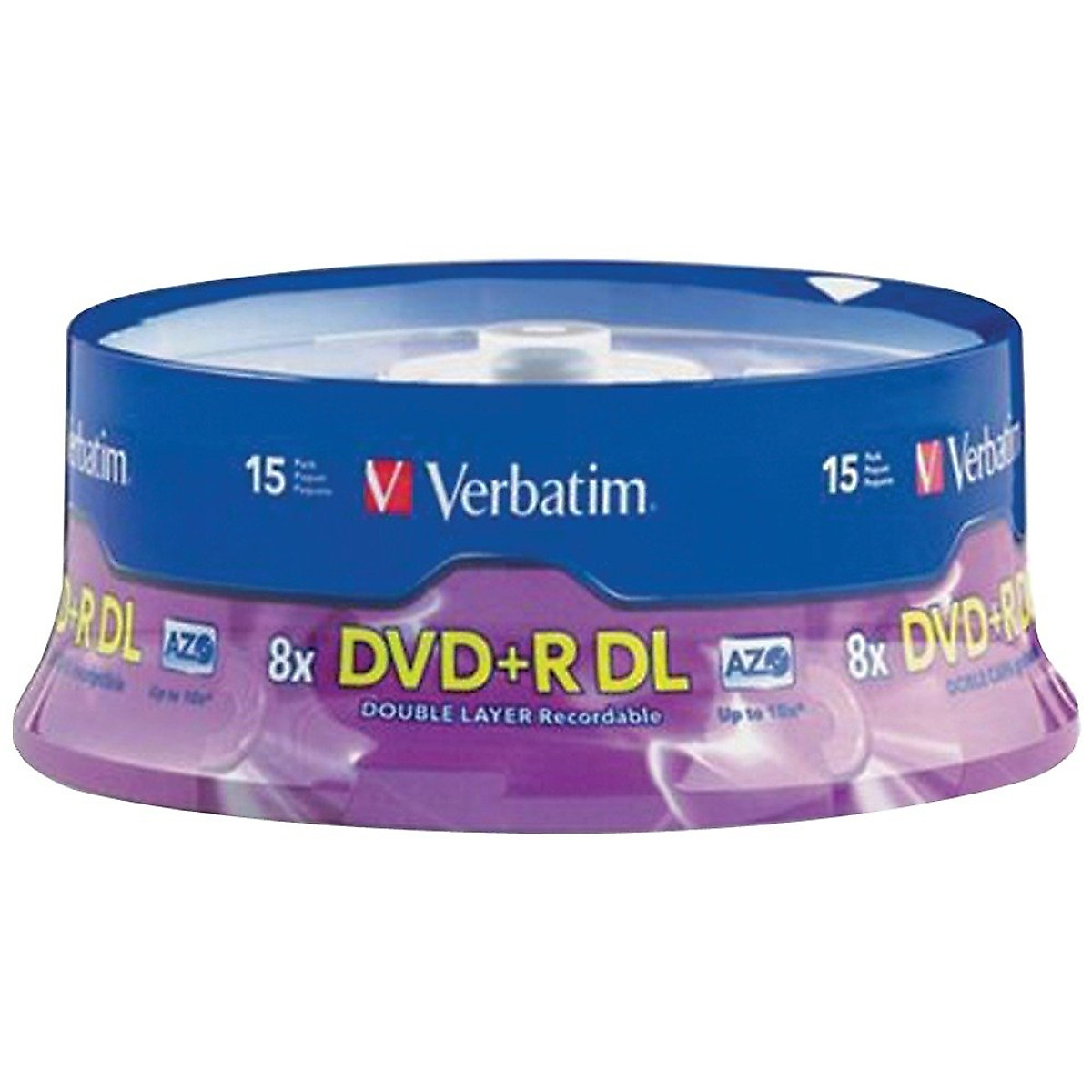 VER95484 - Verbatim DVD+R DL 8.5GB 8X with Branded Surface - 15pk Spindle