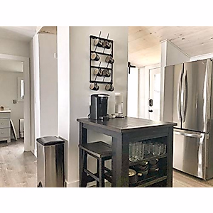 Claimed Corner Mini Coffee Mug Rack - 4 Row Metal Wall Mounted Storage Display Organizer for Coffee Mugs, Tea Cups, Mason Jars, and More.