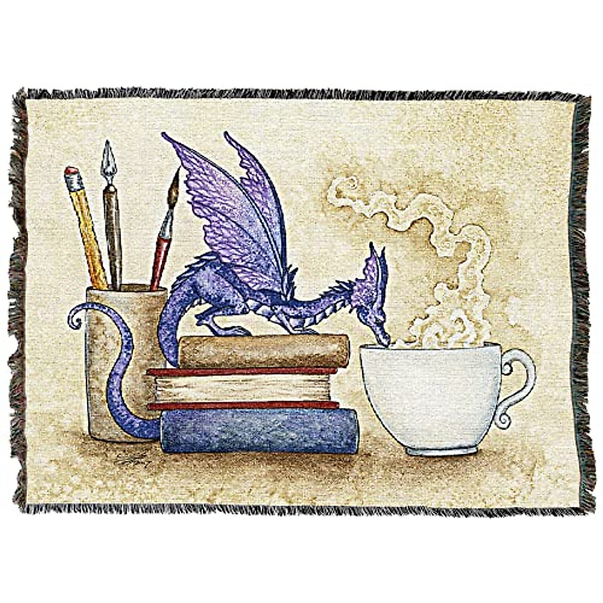 Pure Country Weavers Whats in Here Blanket by Amy Brown - Fantasy Dragon Gift Tapestry Throw Woven from Cotton - Made in The USA (72x54)