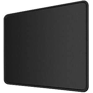 MROCO Mouse Pad [30% Larger] with Non-Slip Rubber Base, Premium-Textured & Waterproof Computer Mousepad with Stitched Edges, Mouse Pads for Computers, Laptop, Gaming, Office & Home, 8.5 x 11 in, Black