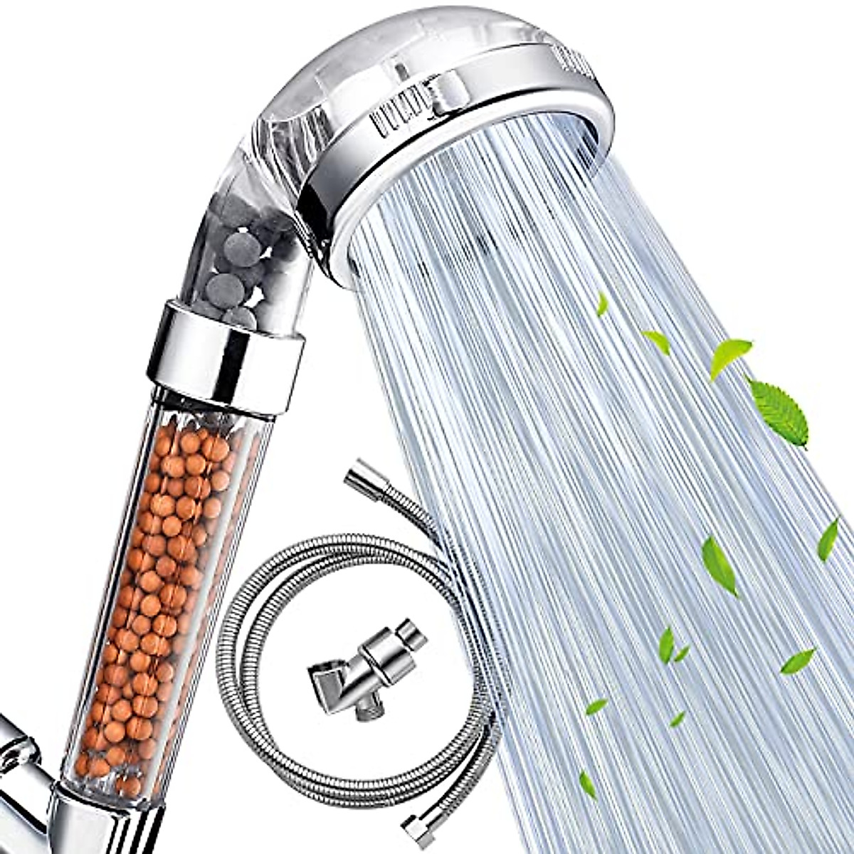 Nosame® Shower Head with Hose , Filter Filtration High Pressure Water Saving 3 Mode Function Spray Handheld Showerheads for Dry Skin & Hair
