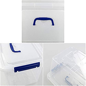 Morcte 10 L Plastic Lidded Storage Bin, Clear Storage Box, Pack of 6