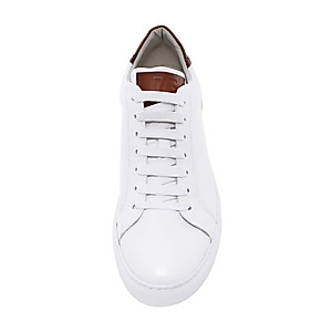 J75 Men's Blake-Low Leather Low Top Sneaker | Lightweight Comfortable & Durable | Lace Up Classic Casual Trainers|White Pebble Size 12