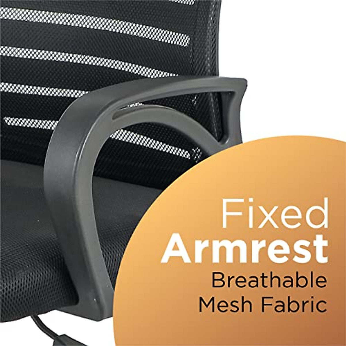 Comfty Mesh Office Chair with Mid Back and Chrome Base, 31.89”-35.04”, Black